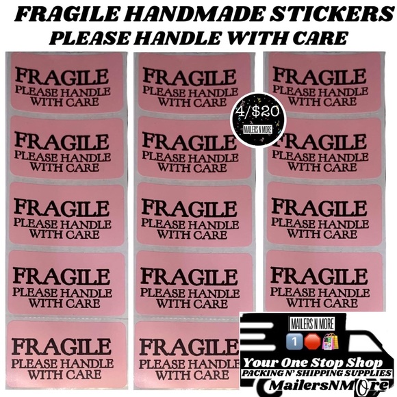 Mailers N More | Office | Cute Fragile Please Handle With Care Stickers ...